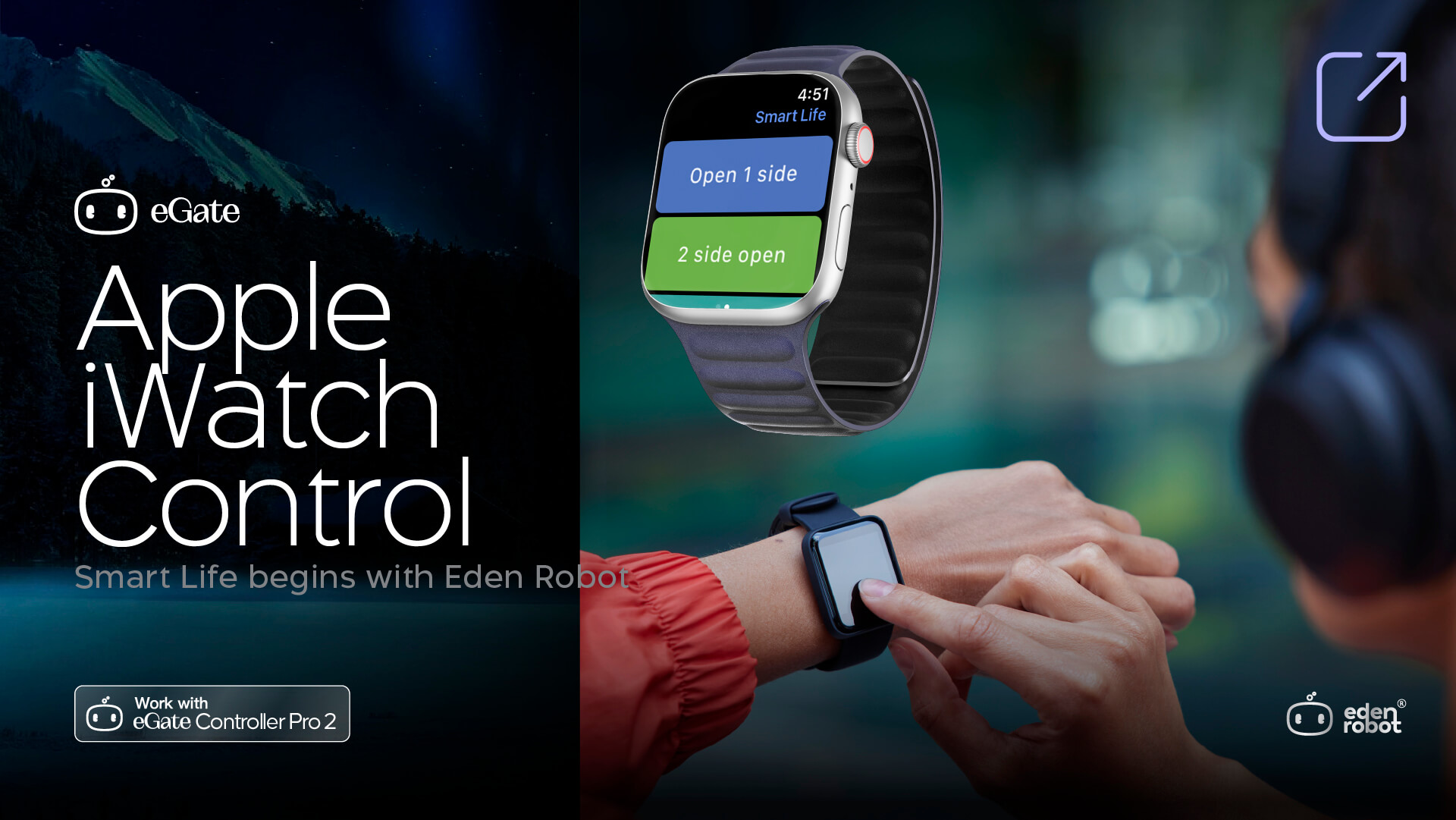 Control your gate via Smart Watch - Eden Robot Smart Autogate